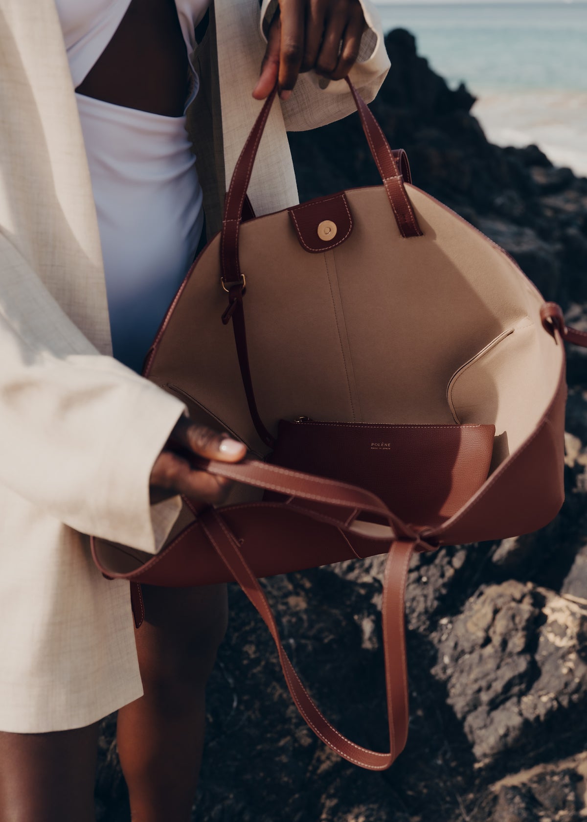 Polène | Sac - Cyme - Cognac Grainé