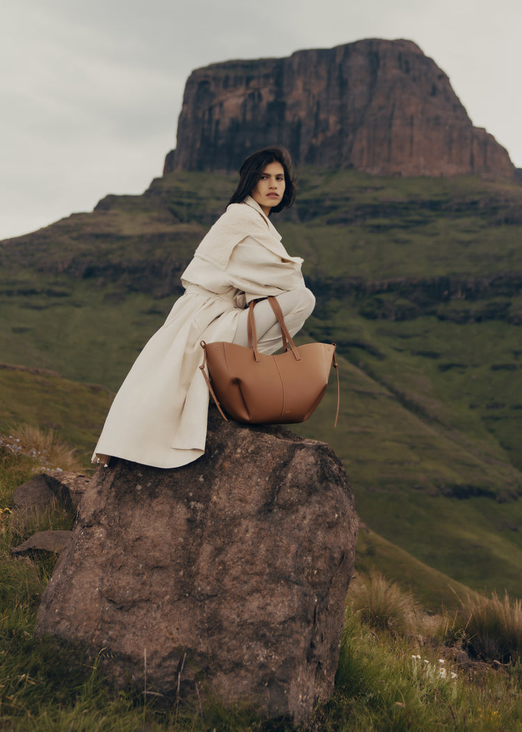 Polène | Sac - Cyme - Tissé Cognac