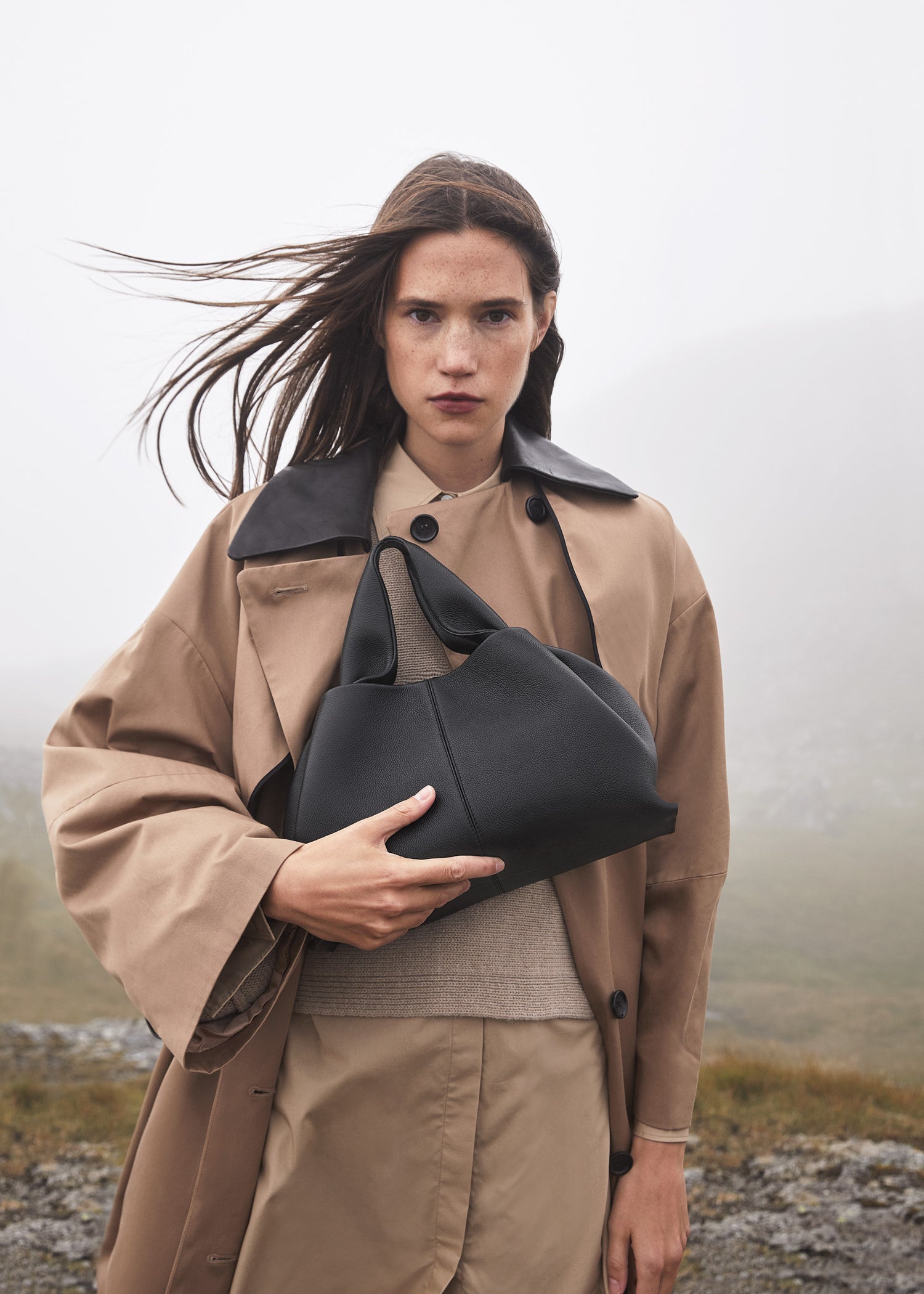 Polène | Sac - Numéro Neuf - Noir Grainé