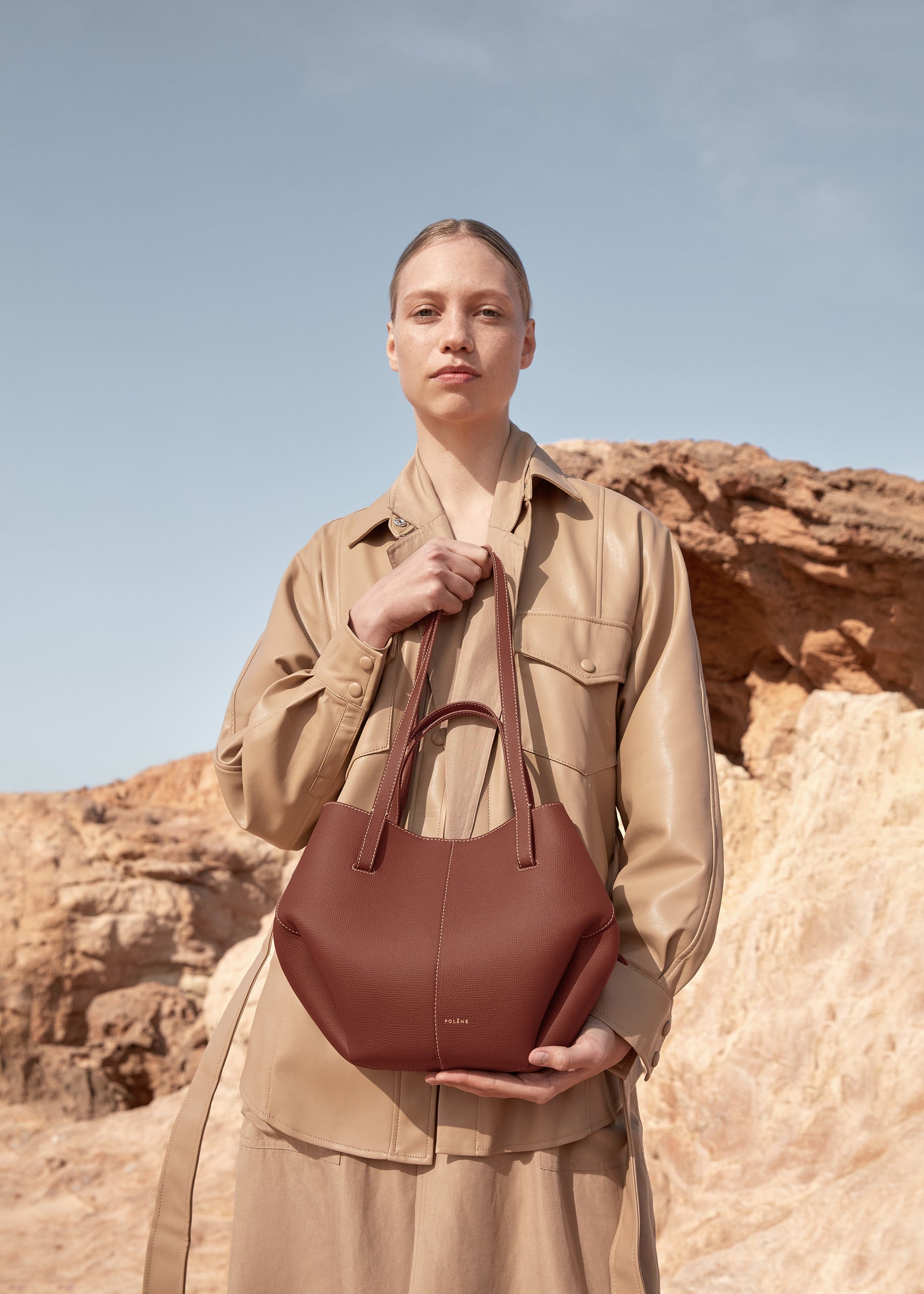 Polène | Sac - Cyme Mini - Cognac Grainé